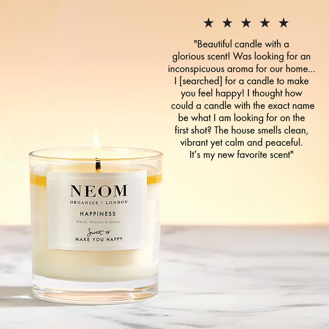 Happiness Scented Candle (1 Wick) – NEOM Wellbeing US
