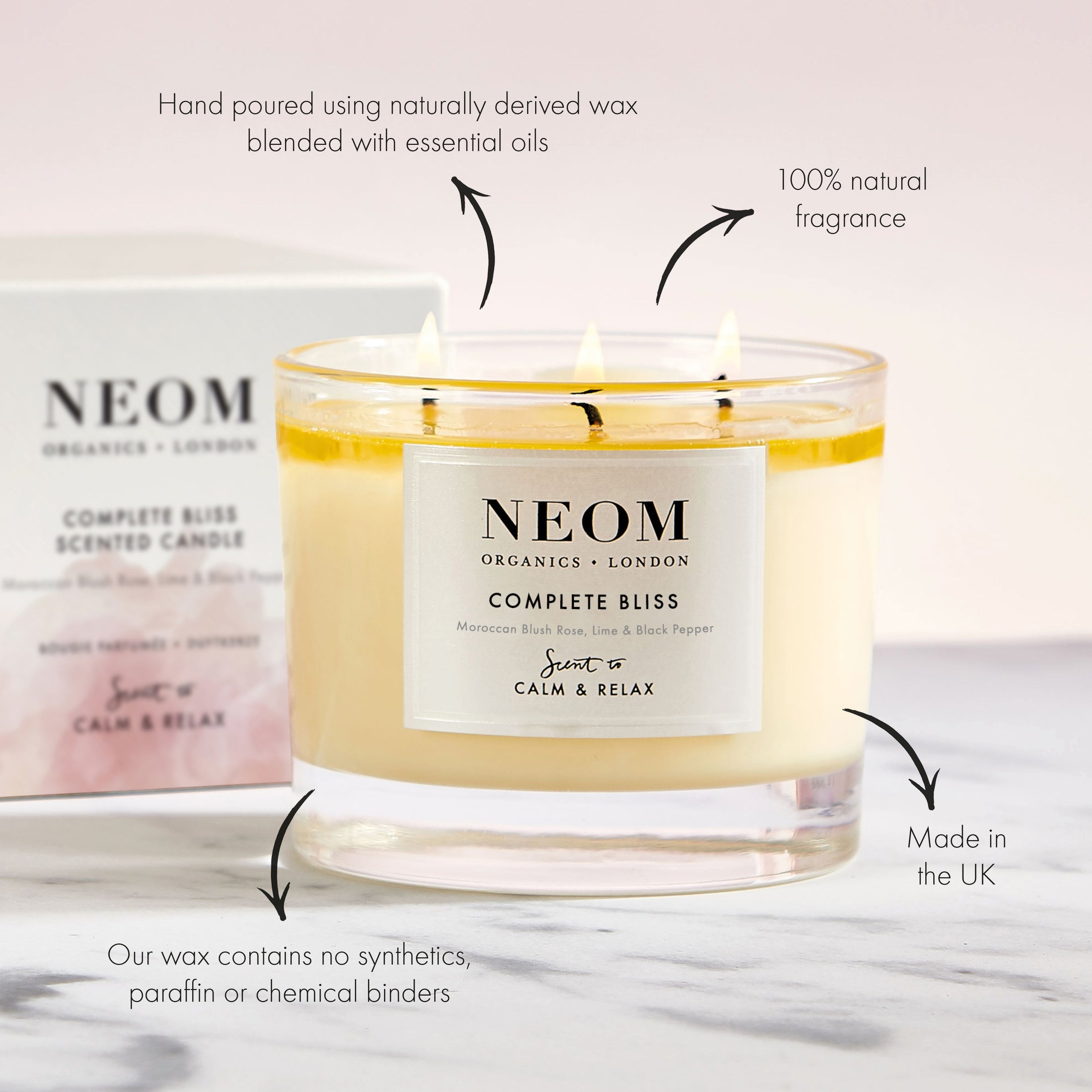 Complete Bliss Scented Candle (3 Wicks) | NEOM Organics US – NEOM ...